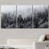 IDEA4WALL Canvas Print Wall Art Set Arctic Winter Mountain Range Forest Nature Wilderness ...